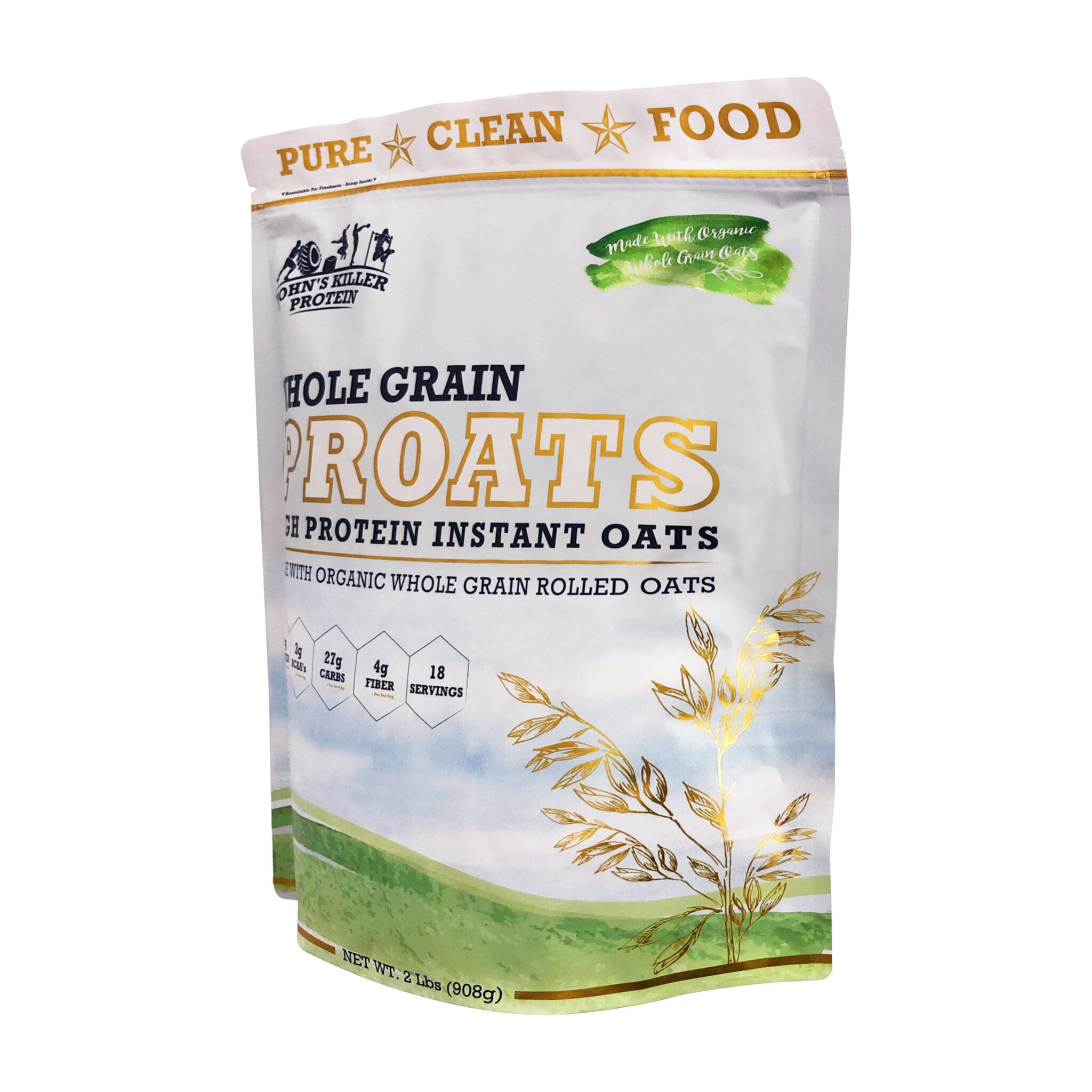 PROATS - high protein organic oats. Unsweetened - John's Killer Protein®